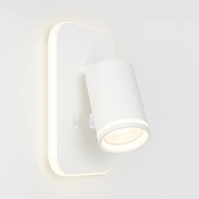 Nástěnné svítidlo Pipe Ring, 1x bílé kovové stínítko + 1x LED 6w, w, vypínač