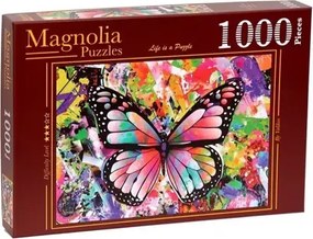 MAGNOLIA Puzzle Barevný motýl / 1000 dílků / 68 x 48 cm