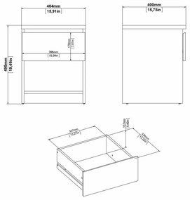 Tvilum Noční stolek Simplicity 238 bílý lesk