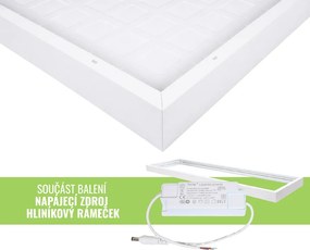 LED Solution Bílý přisazený LED panel s rámečkem 60 x 120cm 45W UGR 5CCT SRPL60X120-45WH-BL-5CW_191450