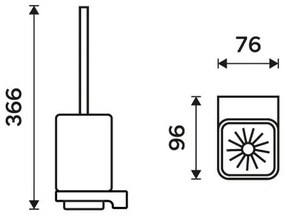 NIMCO MAC 29094CN-90 - Nástěnná WC štětka MAYA matné sklo/matná černá