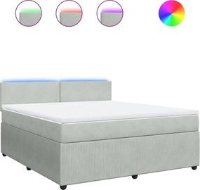 Box spring postel s matrací světle šedá 180x200 cm samet 3290100