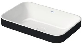 Duravit Happy D.2 Plus - Umyvadlová mísa zápustná, 600x400 mm, bez přepadu, WonderGliss, bílá/antracit mat 23596061001