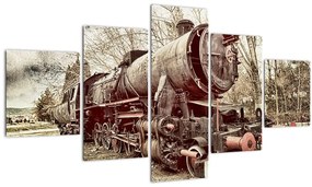 Historický obraz lokomotivy (125x70 cm)