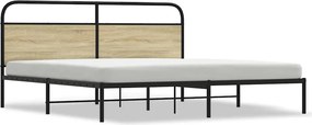 Kovový rám postele bez matrace dub sonoma 200 x 200 cm 3318646