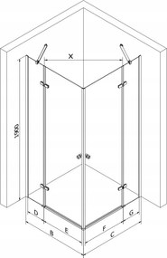 Mexen Roma Duo, sprchový kout 90 (dveře) x 90 (dveře) cm, 6mm čiré sklo, chromový profil + sprchová vanička, 854-090-090-01-02-4010