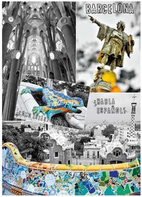 DINO Puzzle1000 dílků Barcelona Španělsko foto koláž 47x66cm skládačka dn532670