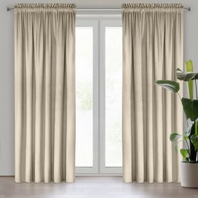 Design 91 Záclona 140x270 Rosa světle béžový velur připravená na pásku D91