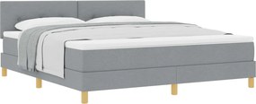 Postel s boxspringem s čelo Světle šedá 180 x 200 cm textil 3338937