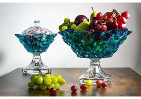 KŘISTÁLOVÁ MISKA BOHEMIA SAMBA AQUAMARINE 305MM