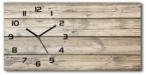 Wallmuralia Skleněné hodiny na stěnu tiché Dřevěné pozadí 60x30 cm