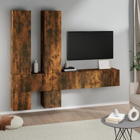 vidaXL Nástěnná TV skříňka kompozitní dřevo [3114569] Barva: kouřový dub