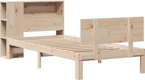 Postel s knihovnou bez matrace 75 x 190 cm masivní borovice 3322642