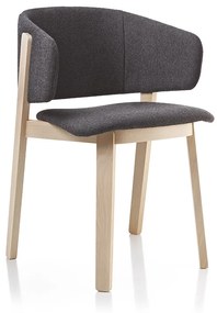 Fornasarig - Dřevěná židle WOLFGANG - čalouněný sedák a opěrák