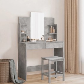 Toaletní stolek se zrcadlem betonově šedý 96 x 39 x 142 cm - Default Title