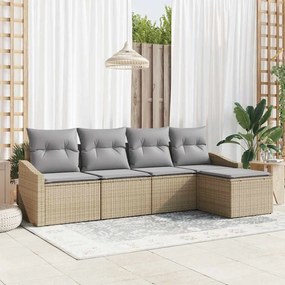 Set pohovek 5 ks Béžová polyratan 3346680