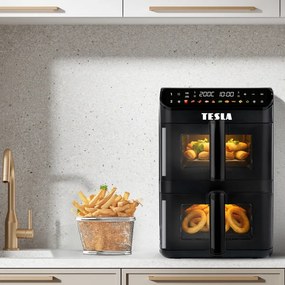 TESLA AirCook DualZone Q670 XXL - multifunkční duální digitální horkovzdušná fritéza