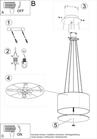 Sollux Lighting Lustr OTTO 50 černý
