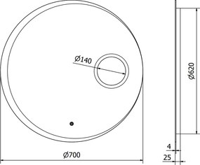 Mexen Ella, LED koupelnové zrcadlo s podsvícením a kosmetickým zrcátkem 70x70 cm, 6000K, ochrana proti zamlžování, 9811-070-070-611-00