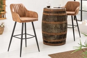 Designová barová židle Esmeralda vintage hnědá