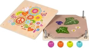 GOKI Dřevěný lis na rostliny do herbáře Flower Power / 17,5 × 17,5 cm