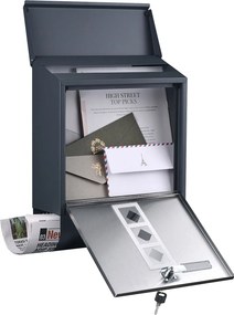 Poštovní schránka Wiltec – 305 × 105 × 385 mm, antracitová (60976)