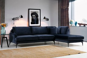 Hanah Home Rohová pohovka PAPIRA tmavě modrá pravý roh 560ARE1105