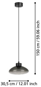 Eglo 390298 - LED Stmívatelný lustr na lanku SARNARRA LED/5,4W/230V 2700K