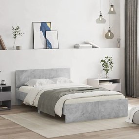 vidaXL Rám postele s čelem 135 x 190 cm [3207504] Barva: Betonová šedá