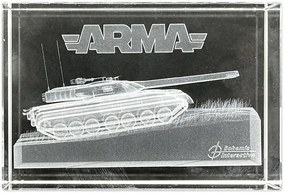 Arma t-100x tank 3d glass model - figurka