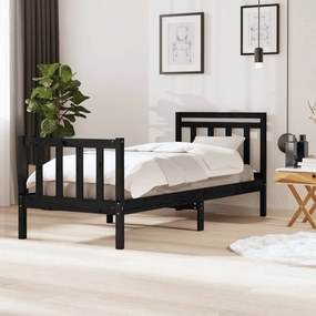 Rám postele černý masivní dřevo 100 x 200 cm,  3100952 HangarStore.cz