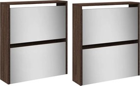 Botník se zrcadlem 4patrový hnědý dub 63 x 17 x 134 cm 3228279