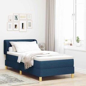 Postel s boxspringem s čelo Modrá 90 x 190 cm textil 3340191