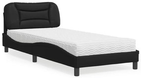 Postel s matrací Hvar černá 80 x 200 cm umělá kůže 3208682