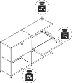 Tchibo - Kovová odkládací skříňka »Cn3« se 2 přemístitelnými výklopnými dvířky