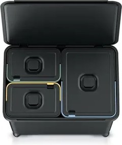 PROSPERPLAST SYSTEMA 1x23l + 2x10l černá / Odpadkový koš