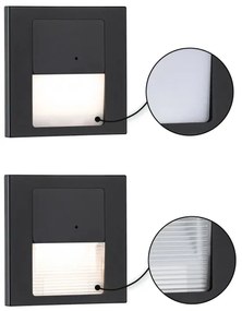 Paulmann 80004 - LED/1W Schodišťové svítidlo se senzorem TSARO 230V Lead/černá