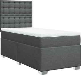 Box spring postel s matrací tmavě šedá 100 x 200 cm textil 3290414