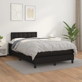 Box spring postel s matrací černá 120 x 200 cm umělá kůže 3141113