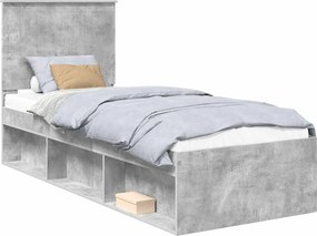 Rám postele Betonově šedá 75 x 190 cm Masivní borové dřevo 3411076