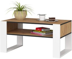 Konferenční stolek DOMI, dub řemeslný/bílá