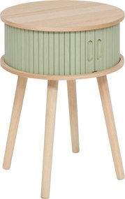 Noční stolek NYSOS se 2 dvířky, Ø 40 cm, zelený