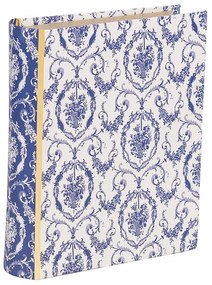 Bílo-modrý úložný box s květy ve tvaru knihy Book Van - 17*14*5 cm