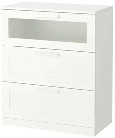 IKEA BRIMNES Komoda 3 zásuvky bílá sklo 78x95cm