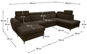 Kondela Rozkládací sedací souprava, hnědá, levá, KORIO U
