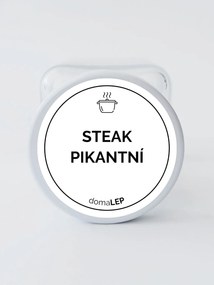 Samolepka na kořenky STEAK PIKANTNÍ bílá 5 cm tučné písmo