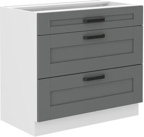 Kuchyňská skříňka LUNA bílá 80 D 3S BB barva dvířek: šedá Dust