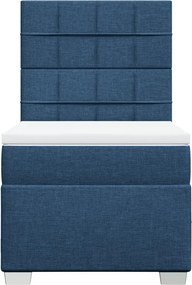 Box spring postel s matrací modrá 90x190 cm textil 3292649