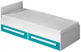 Dětská postel Guliver NR11 Zvolte možnost matrace: Bez matrace, Barva úchytů: Fialová, Barva dvířka: Popel
