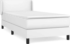 Box spring postel s matrací bílá 90x190 cm umělá kůže 3130632